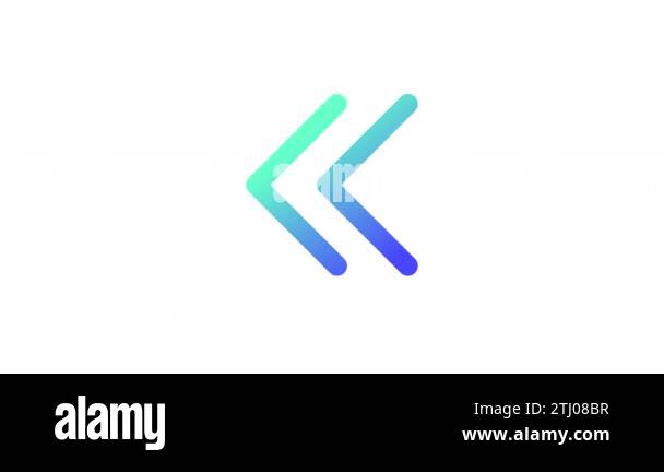 Animated skip arrow gradient ui icon. Move to start. Double arrows ...