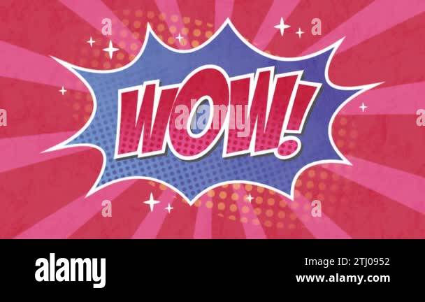 Animation of comic 5 options text over multiple comic speech bubbles ...