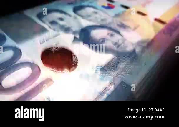 Philippines money Philippine Peso money counting. PHP banknotes. Fast ...