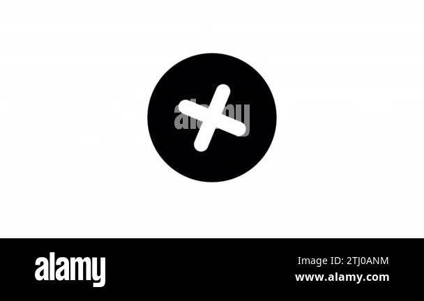 Animated fail white glyph ui icon. Delete file. Seamless loop 4k video ...