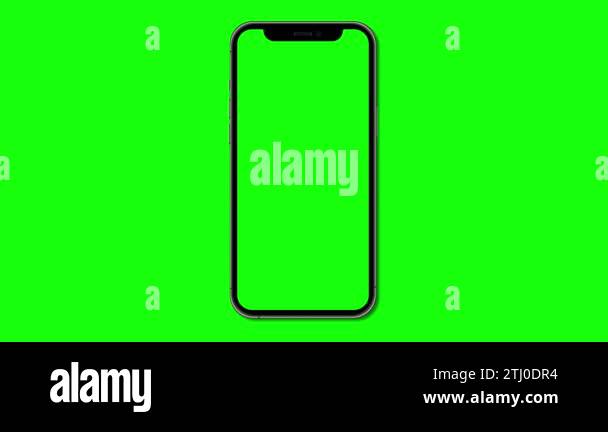 Mobile phone animated mockup with green screen. Isolated on green ...