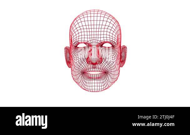 Speaking human head. Talking mesh head. Grid head conversation. 3D ...