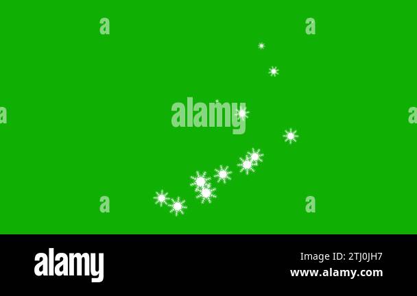 Rising snow flakes motion graphics with green screen background Stock ...