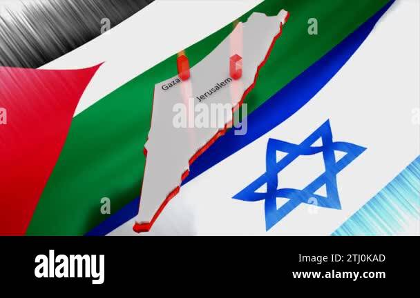 Palestine Israel conflict concept animation Stock Video Footage - Alamy