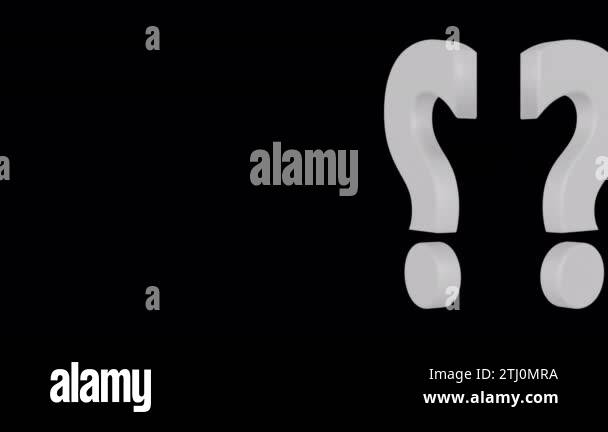 Rotating White Question Mark Transition Isolated loop on alpha ...