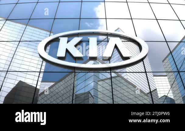 May 2018, Editorial use only, 3D animation, Kia Motor Corporation logo ...