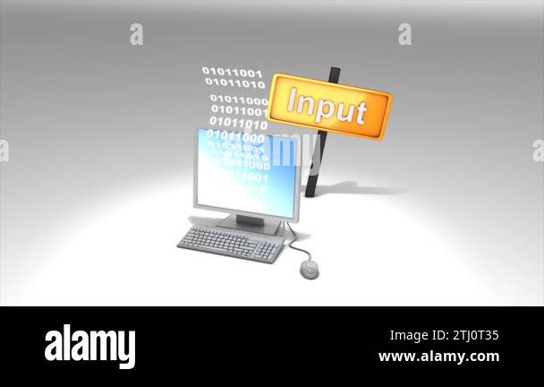 3d Concept Animation Of Basic Workflows Input Process And Output