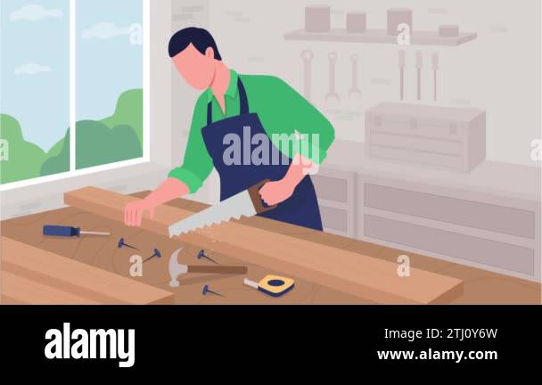 Carpenter workshop illustration Stock Videos & Footage - HD and 4K ...