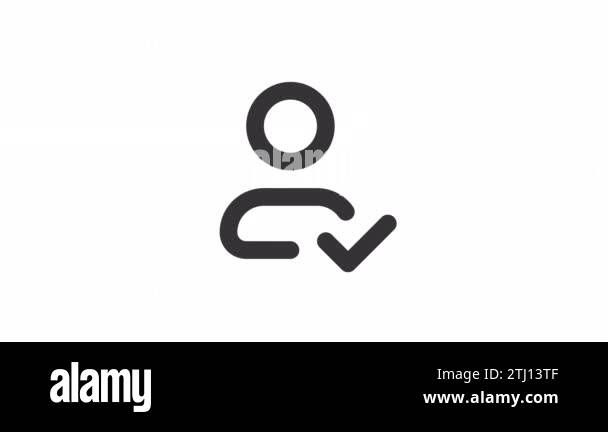 Animated approve linear ui icon. Save profile, contact. Checkmark ...