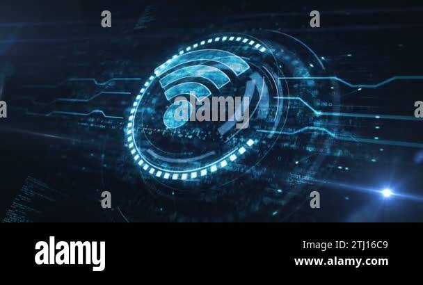 Wifi mobile communication and wireless network technology symbol ...