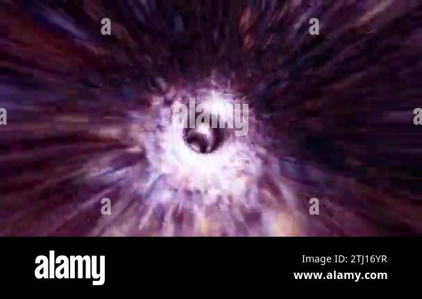 Abstract 3D grunge purple hyper space warp Flight in futuristic sci-fi ...