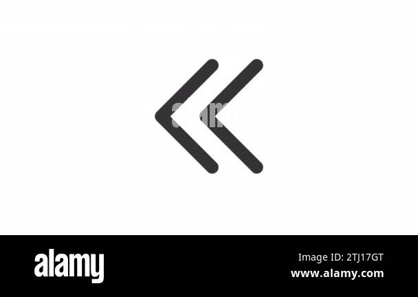 Animated skip arrow linear ui icon. Move to start. Seamless loop 4k ...