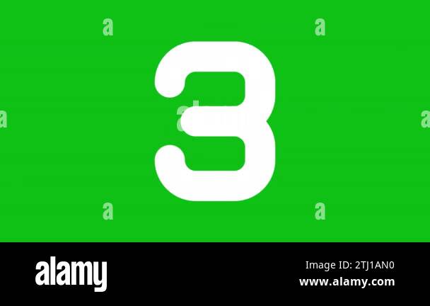 Number counting white line animation. Countdown intro. Chronometer ...