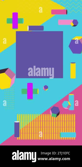 Simple geometric vertical background video. Abstract shape design theme ...
