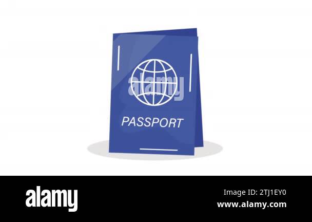 passport identification document travel animation 4k video animated ...