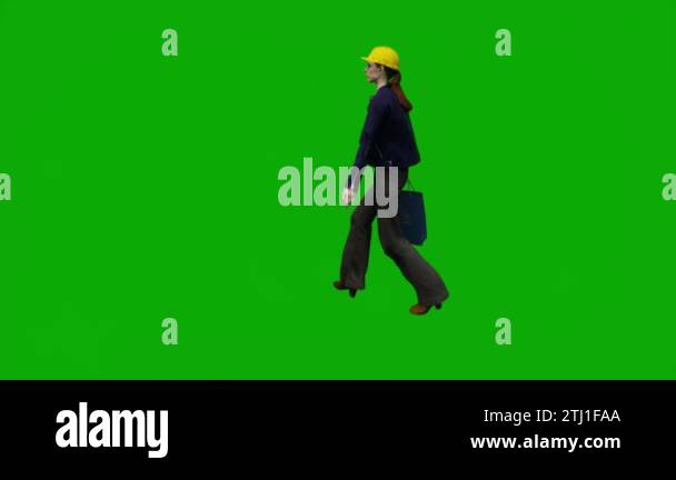 3d man manufacturing factory engineer on green screen talking walking ...