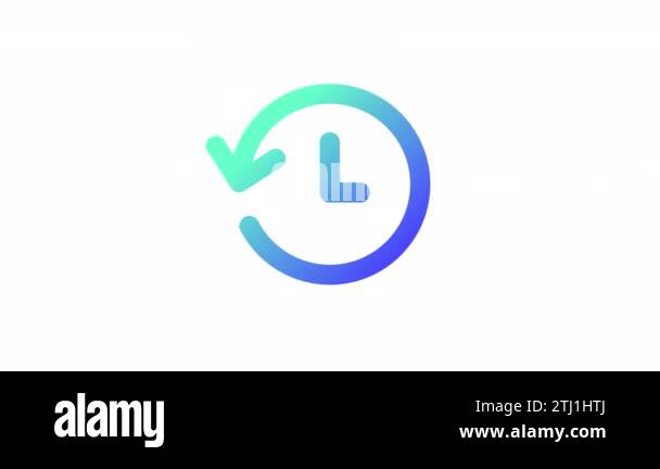 Animated load time gradient ui icon. Software upgrade timing. Seamless loop 4k video with alpha ...