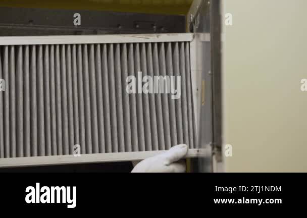 hvac filter replacing. Replacing the filter in the central ventilation ...