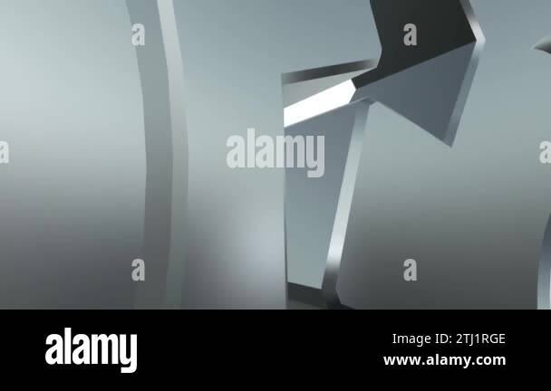 3d render of cogwheels that are stacked together. Silver rotating ...