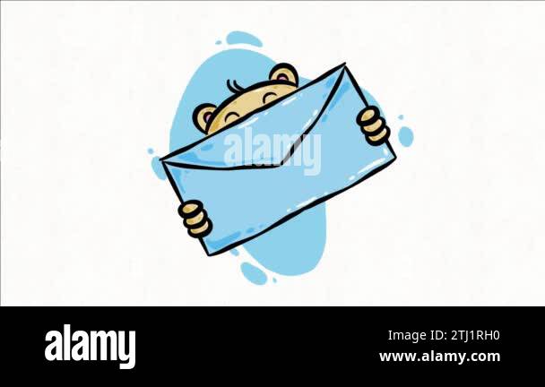 Cartoon animation of an envelope shaped message icon. Perfect for ...