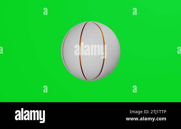 White basketball ball rotates on chromakey background. Green screen ...