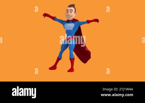 Funny cartoon character superhero dancing - 3d animation Stock Video ...