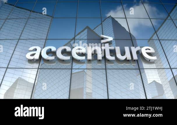 October 2017, Editorial use only, 3D animation, Accenture PLC logo on ...