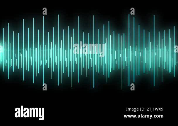 Audio levels pulsating on black background animation concept abstract ...