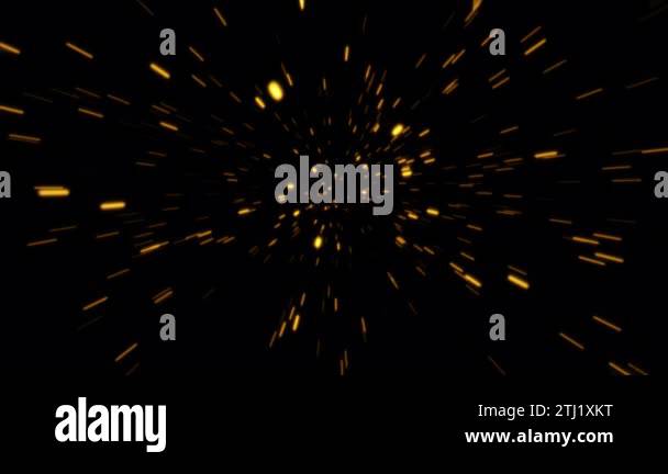 Seamless loop of glowing flicker orange particles stars animation on ...