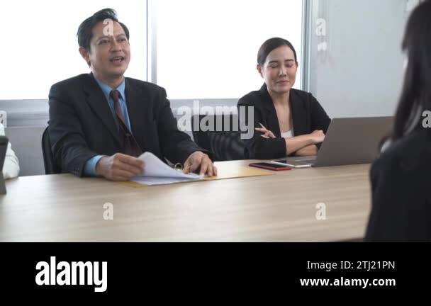 Asian businessman conducting an interview with amazing staff. interview ...
