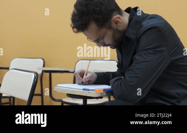 Study Class, image of student in exam, test sample in line, studying ...