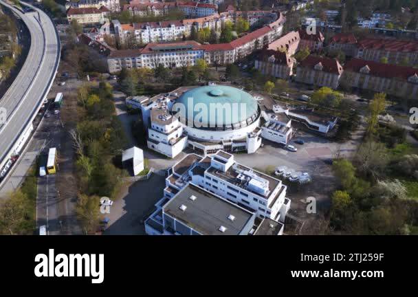 round roof building modern house in Berlin City district Steglitz ...