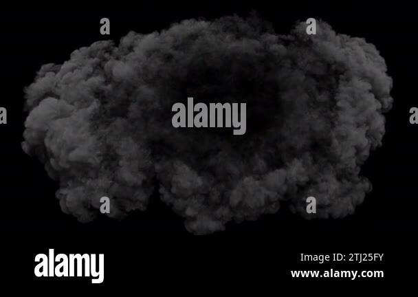 Huge fire blast and thick smoke shockwave with alpha mask pass ...