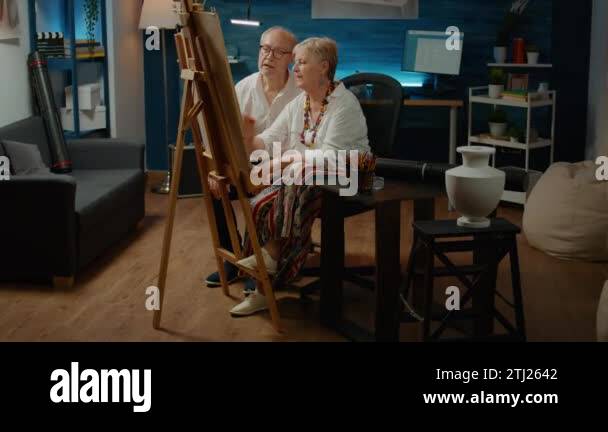 Retired people with artistic skills drawing authentic vase design for ...