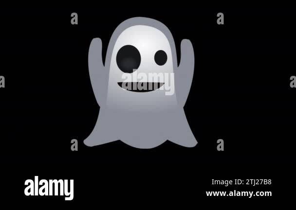Halloween Ghost Face emoji emotion icon loop motion graphics video ...