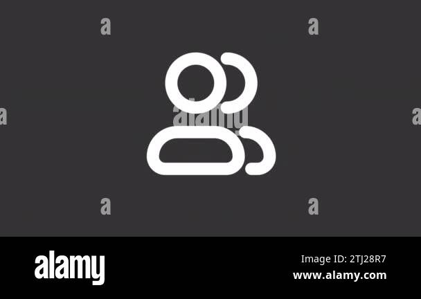 Animated group white line ui icon. Team members. Contacts. Seamless loop 4k video with alpha ...