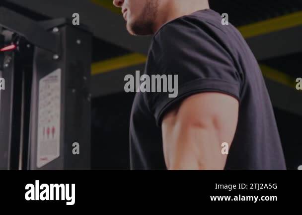 Dumbbell workouts, committed athlete, practical training. Focusing on ...