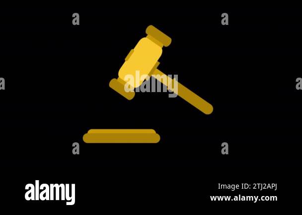 Justice, Hammer Judge Court, law Icon animation loop motion graphics ...