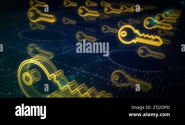 Cyber security and password safety with Key symbol abstract cyber ...