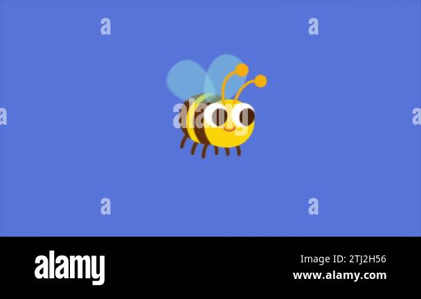 Honey Bee Flying Cartoon 2D Animation Stock Video Footage - Alamy