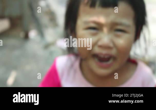 asian baby girl cry, Babies big tears running down his cheeks, tears are flowing with a ...