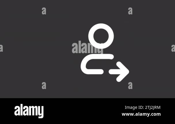 Animated transfer white line ui icon. Restoring contact. Seamless loop ...