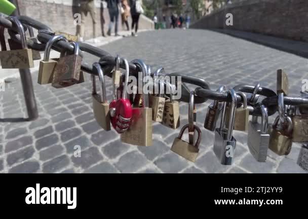 Rome Italy , 2023 Love padlocks locker on the bridge for lovers - Isola ...