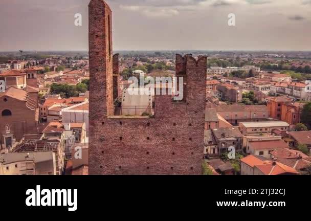 Stunning aerial video capturing the iconic and historic tower of Rovigo ...