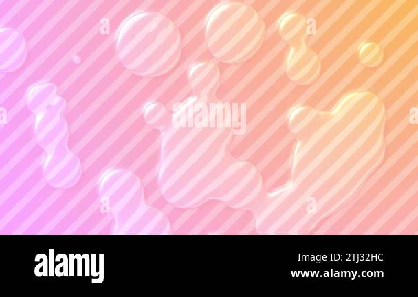 3d abstract background, droplets of molten wax rotate apart in liquid ...