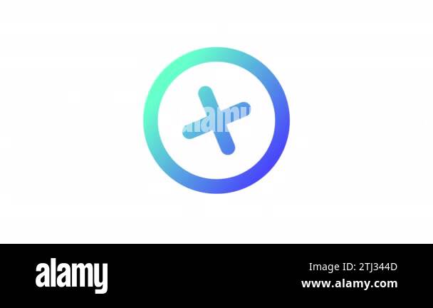 Animated add gradient ui icon. Circled plus. Enlargement button ...