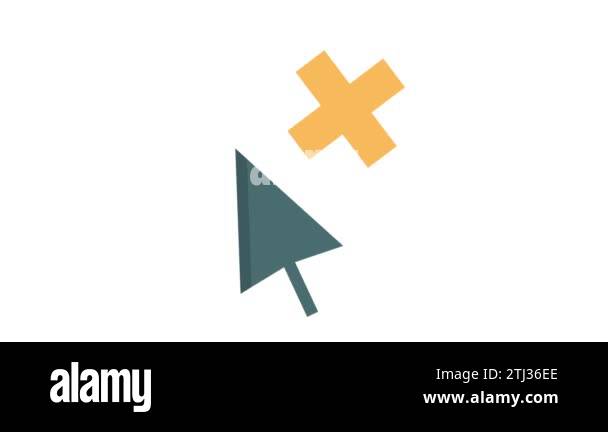 Cancel Cursor animated icon on white background Stock Video Footage - Alamy