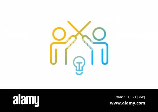 Animated debate gradient icon. Fighting for best idea. Healthy ...