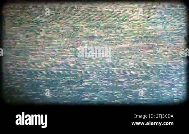 Digital pixel noise vhs effect. Effect of an kinescope retro TV with ...