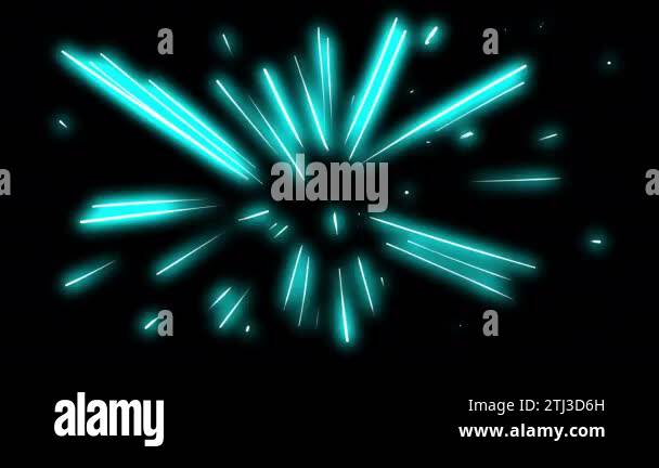 Blue glow Sparks animation on a black screen. Motion effect of current ...